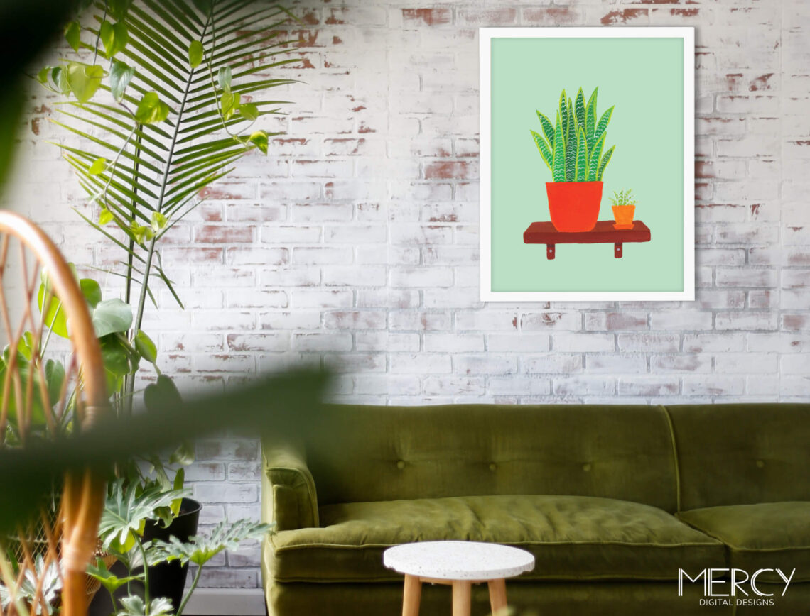 Snake Plant Painting Printable • Mercy Digital Designs