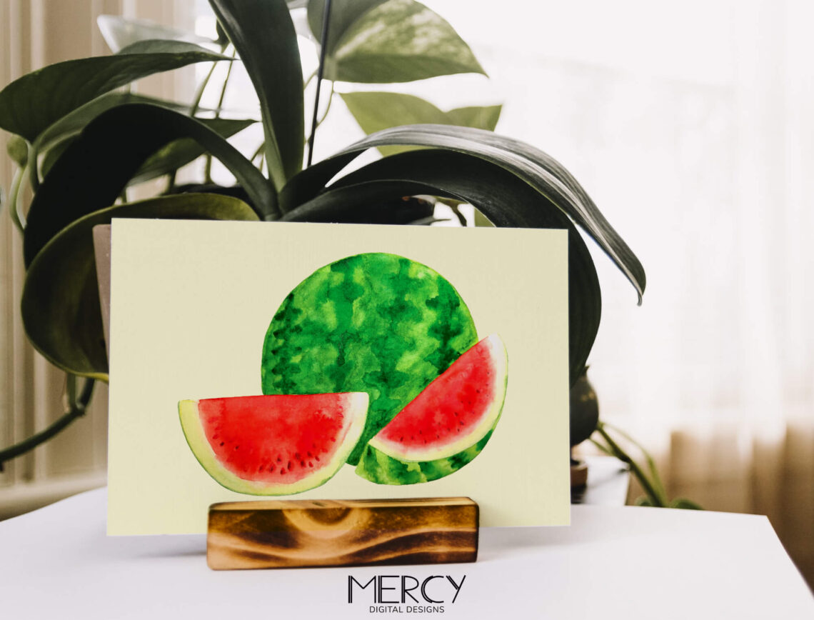 Printable Watermelon Watercolor Painting • Mercy Digital Designs