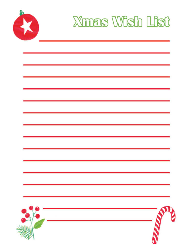 Christmas List Template Printable • Mercy Digital Designs