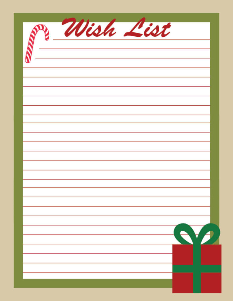Christmas List Template Printable • Mercy Digital Designs