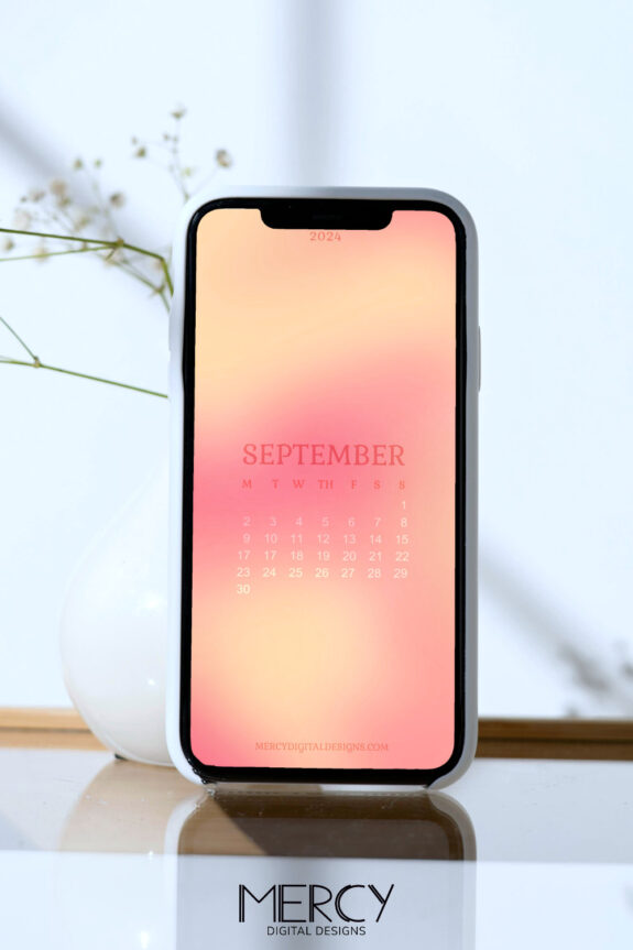 September 2024 Calendar Wallpaper • Mercy Digital Designs