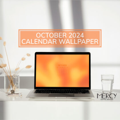 October 2024 Calendar Wallpaper • Mercy Digital Designs