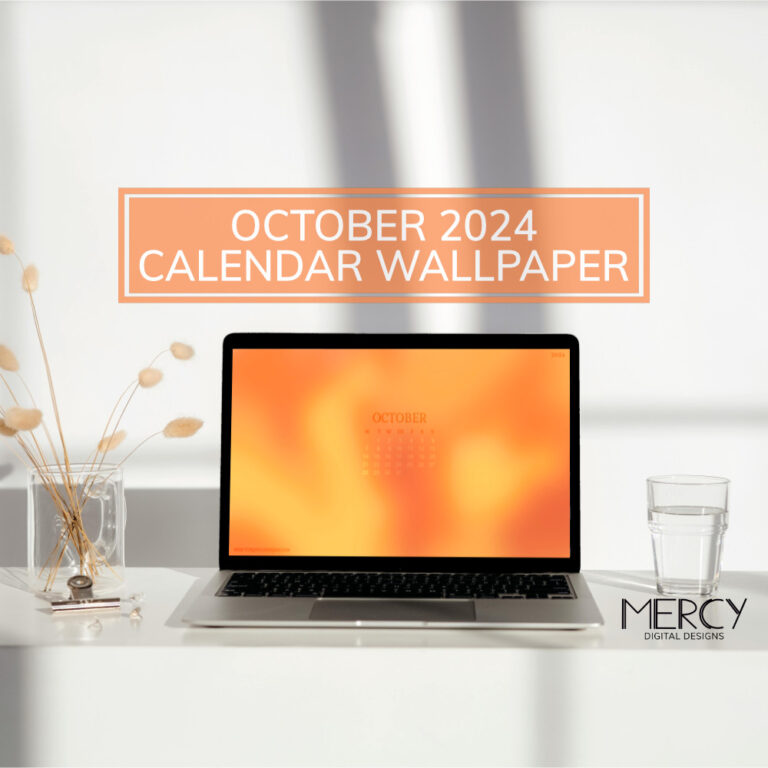 October 2024 Calendar Wallpaper • Mercy Digital Designs