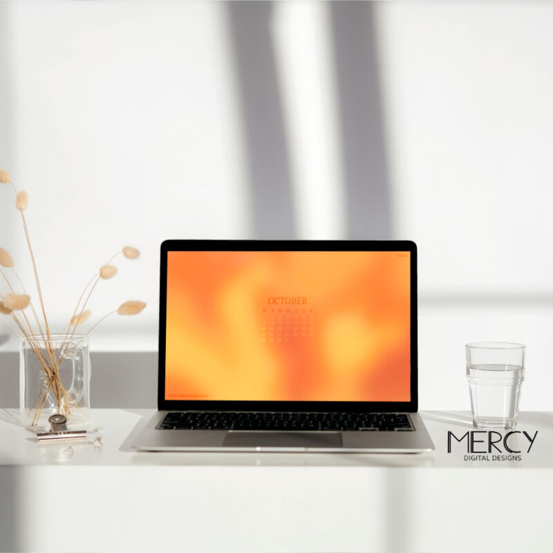 October 2024 Calendar Wallpaper • Mercy Digital Designs