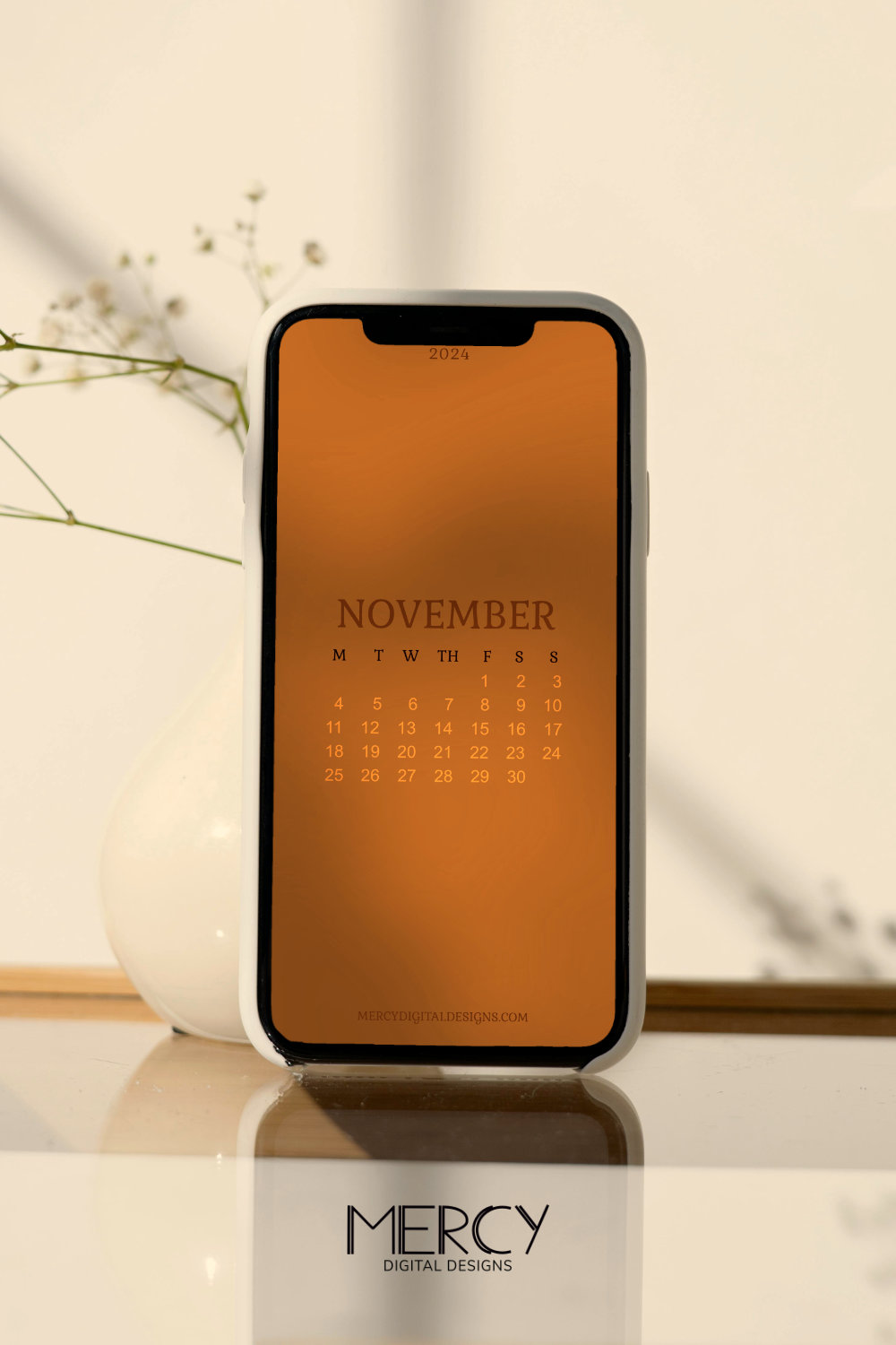 November 2024 Calendar Wallpaper • Mercy Digital Designs
