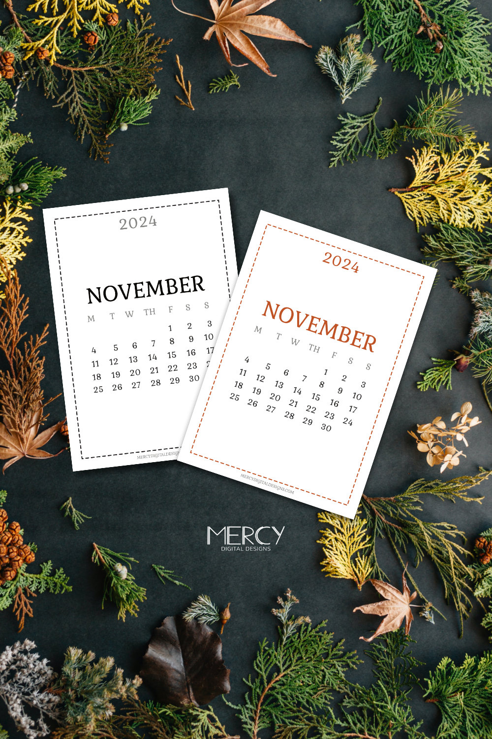 November 2024 Calendar Printable • Mercy Digital Designs
