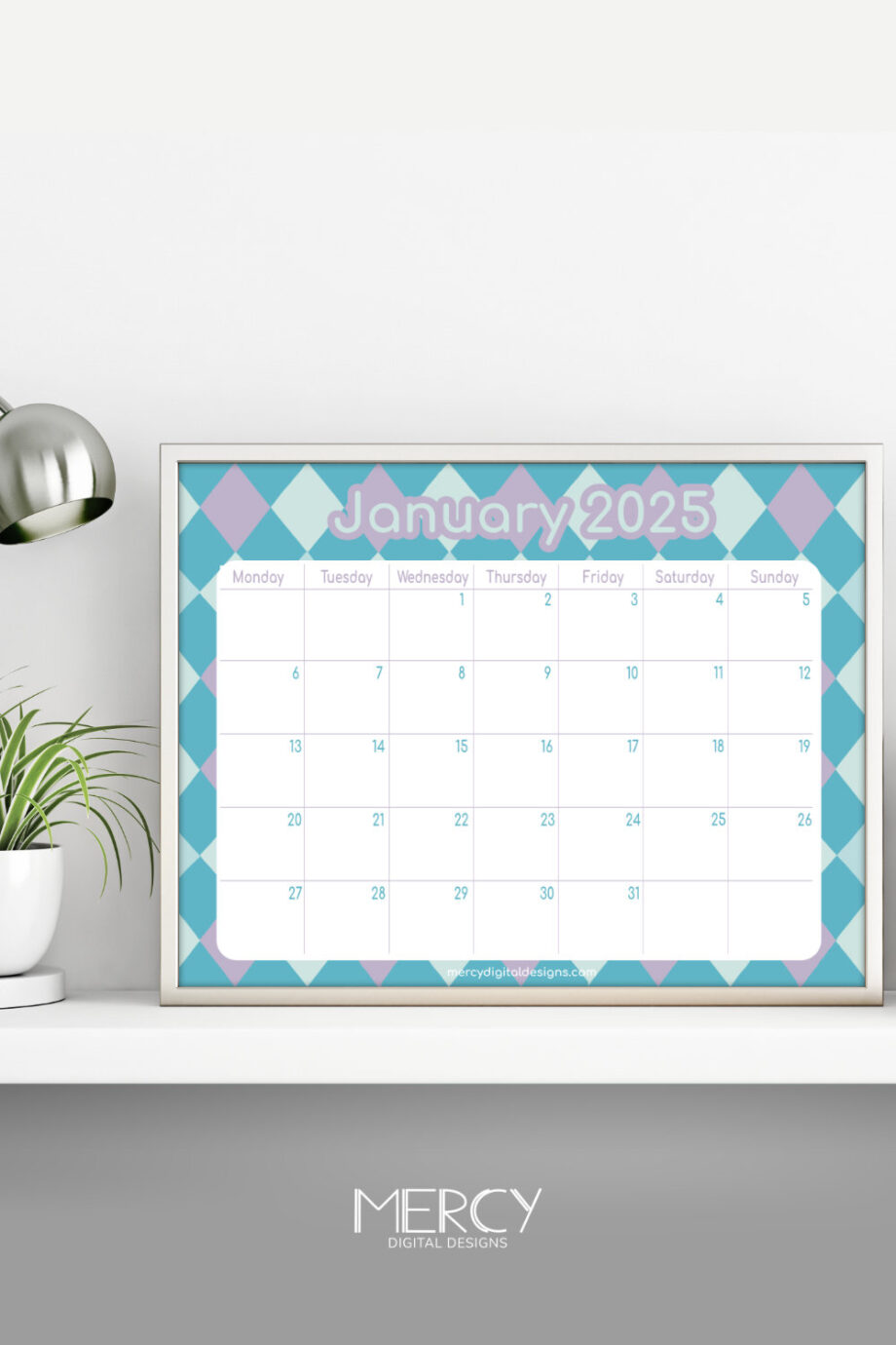 Free January 2025 Calendar Printable • Mercy Digital Designs