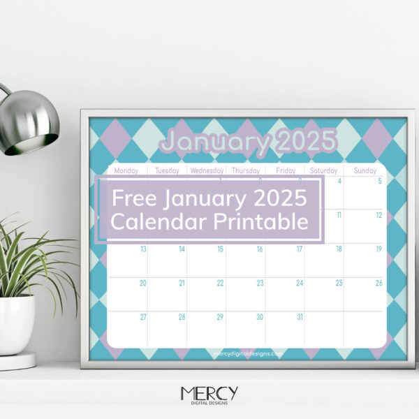 Free January 2025 Calendar Printable • Mercy Digital Designs