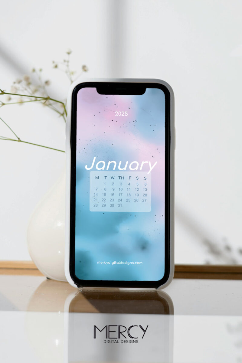 January 2025 Calendar Wallpaper: 3 Backgrounds Collection • Mercy ...