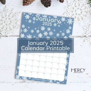 January 2025 Calendar Printable • Mercy Digital Designs