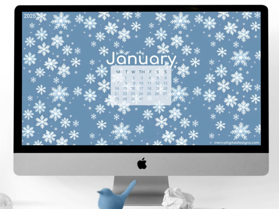 January 2025 Calendar Wallpaper: 3 Backgrounds Collection • Mercy ...