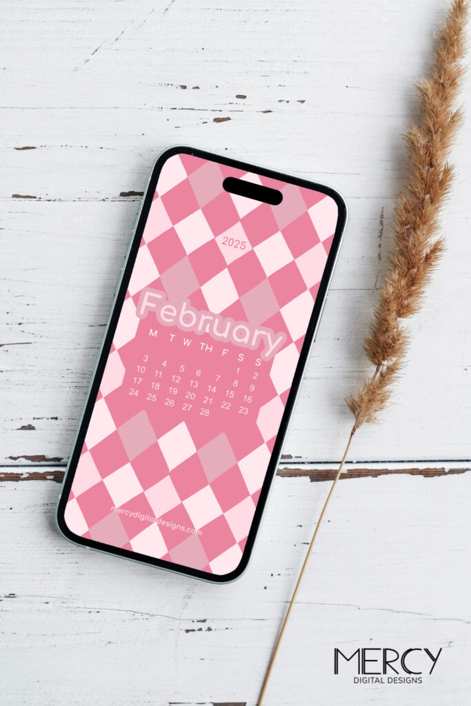 February 2025 Calendar Wallpaper • Mercy Digital Designs